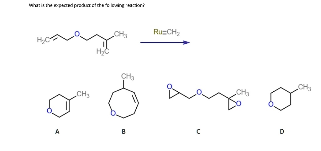SOLVED: What is the expected product of the following reaction? CH3 Ru(CH2)2CH3 H2C H2C CH3 CH3 ...