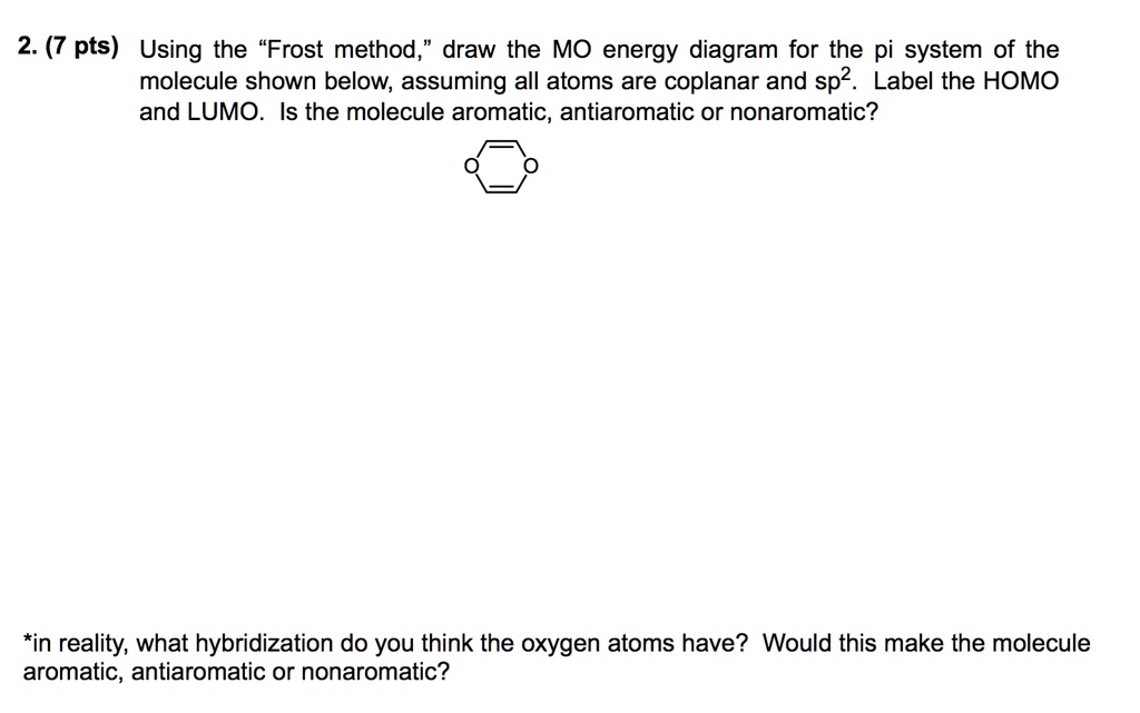 2 7 pts using the frost method draw the mo energy diagram for the pi ...