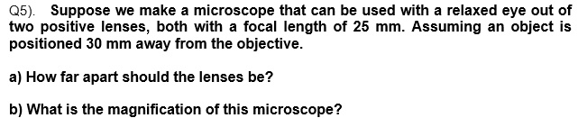 q5 suppose we make microscope that can be used with a relaxed eye out ...
