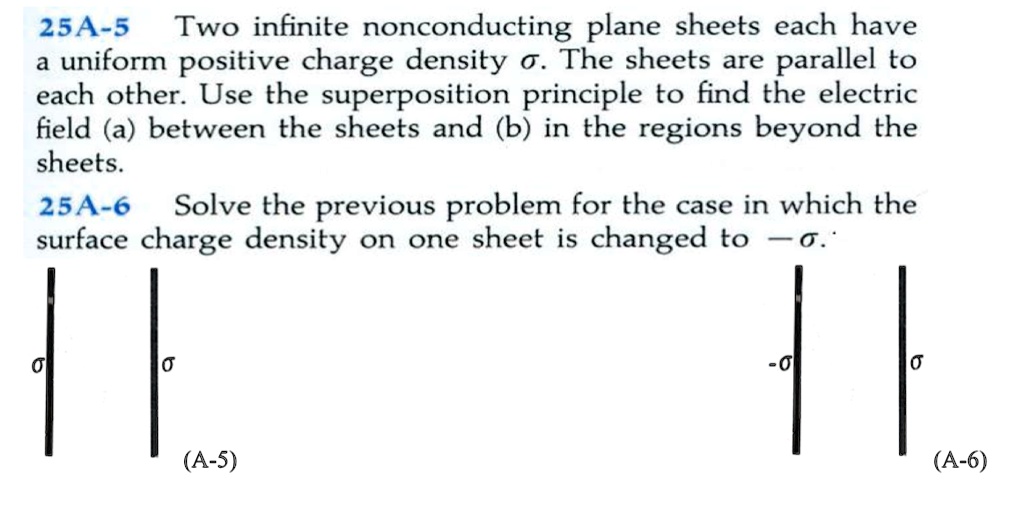 SOLVED: 25A-5: Two infinite nonconducting plane sheets each have a ...