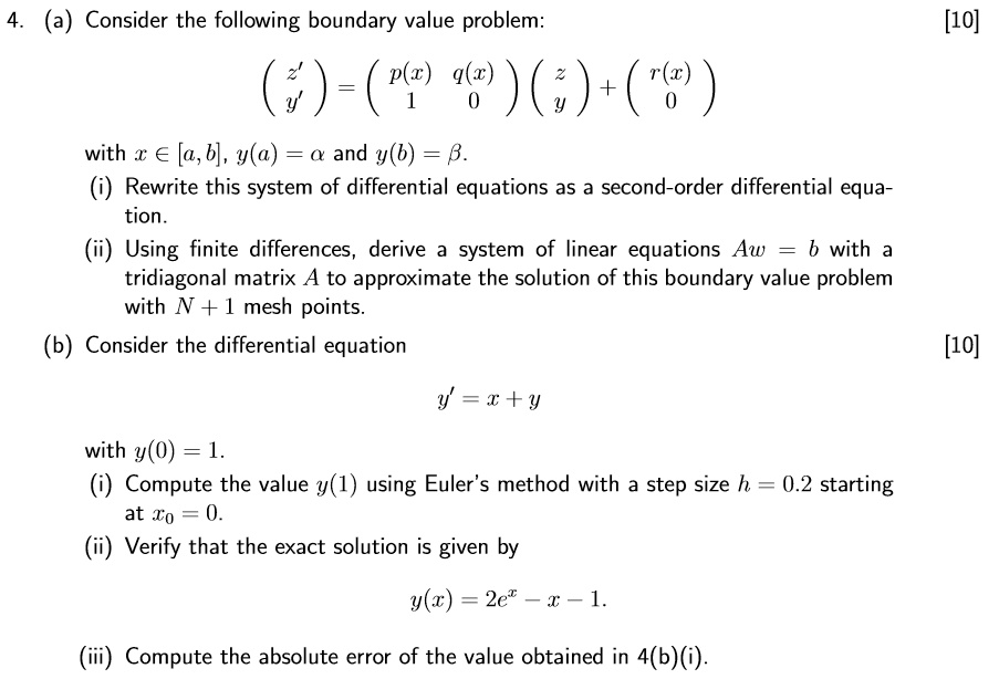 a consider the following boundary value problem v 62 9ro with ab ya a ...