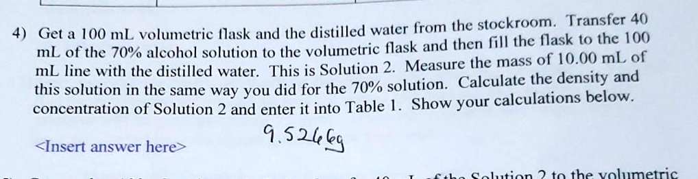 Distilled waler from the stockroom transfer 40 4 get a 100...