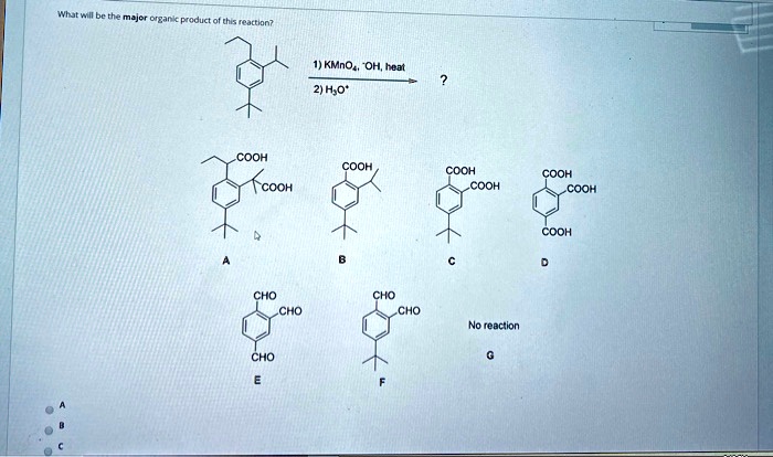 SOLVED: White product of 1) KMnO4, "OH, when 2) H2O CoOF CCOH COOH COOH ...