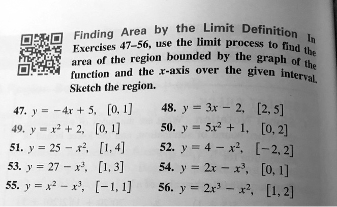 area by the limit finding definition in exercises 47 56 use the limit ...