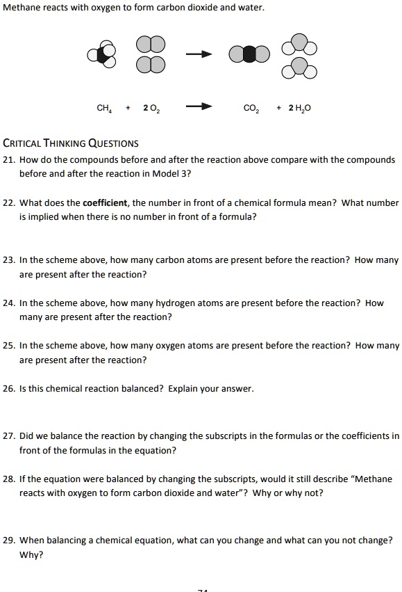SOLVED: Methane reacts with oxygen to form carbon dioxide and water ...