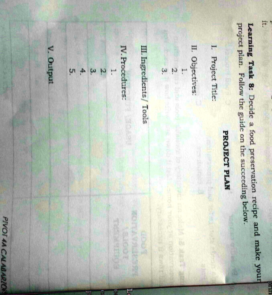 it principles and learning task 8 decide a food preservation recipe and ...