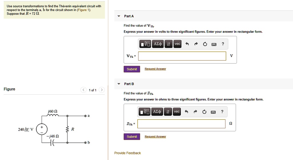 SOLVED: Use source transformations to find the Thevenin equivalent circuit with respect to the ...