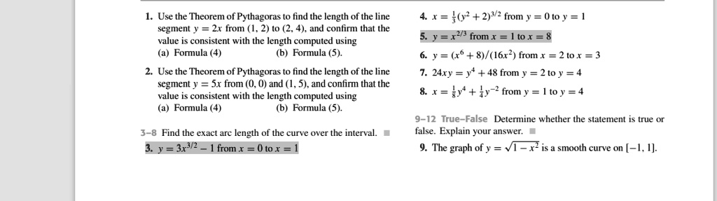 SOLVED: Use the Theorem of Pythagoras to find the length of the line ...