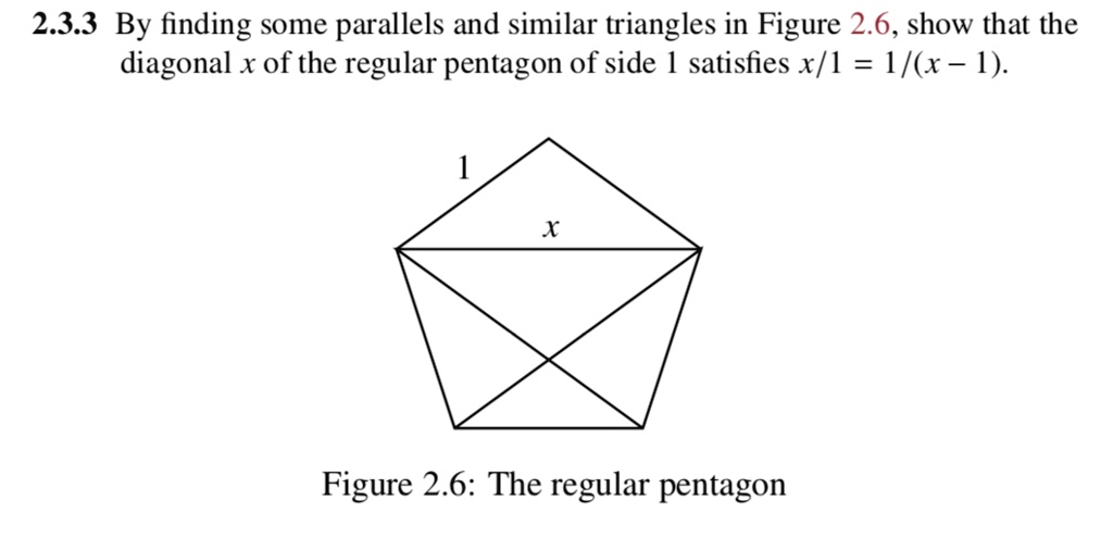 2.3.3 By finding some parallels and similar triangles in Figure 2.6 ...