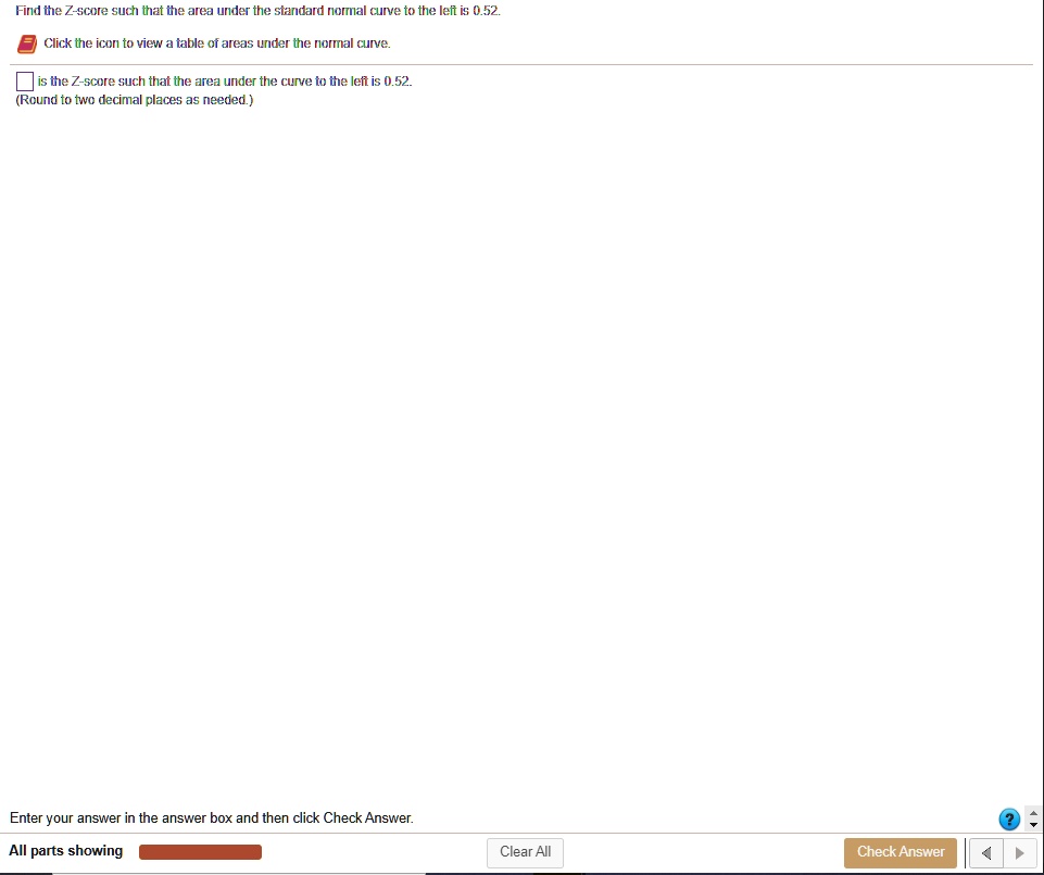 SOLVED: Find the Z-Score such that the area under the standard normal ...