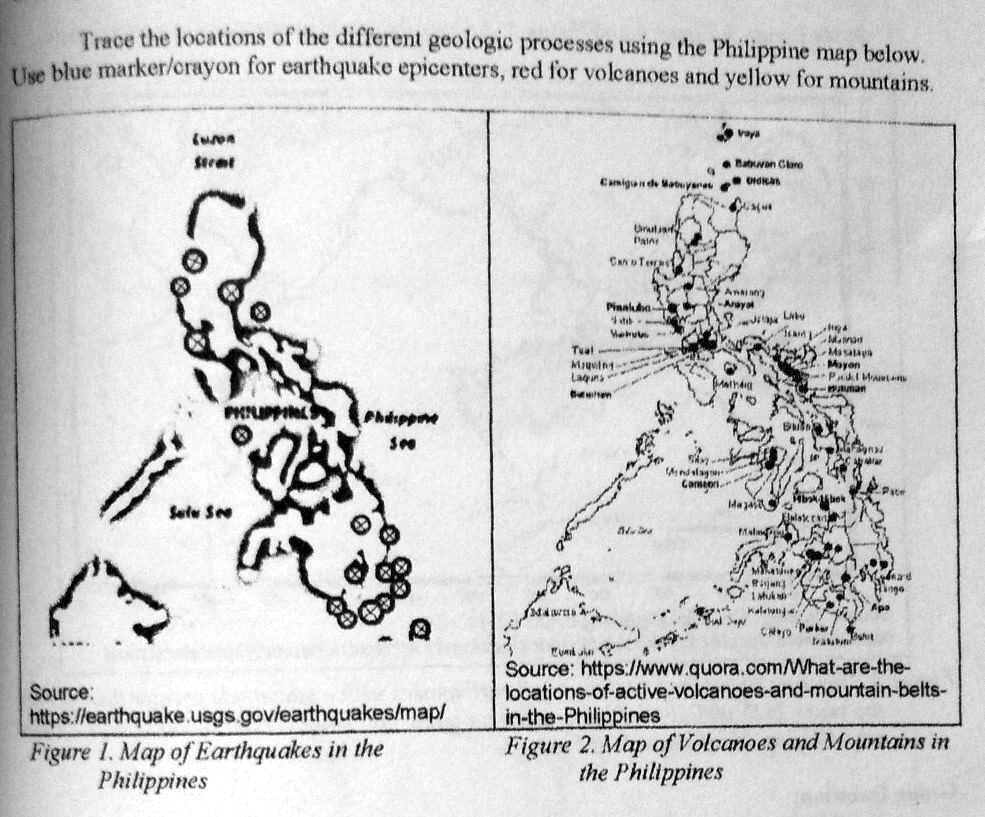 How are the different geologic processes distributed on the Philippine ...