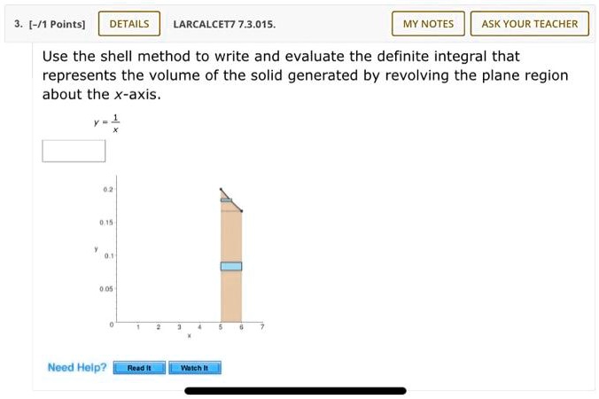 3. [-/1 Points] DETAILS LARCALCET7 7.3.015. MY NOTES ASK YOUR TEACHER ...