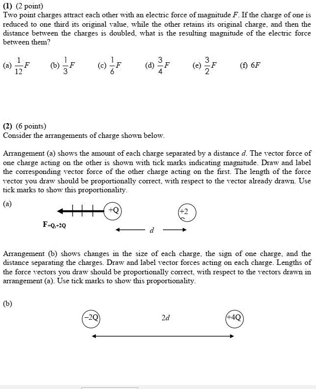 SOLVED: Two point charges attract each other with an electric force of ...