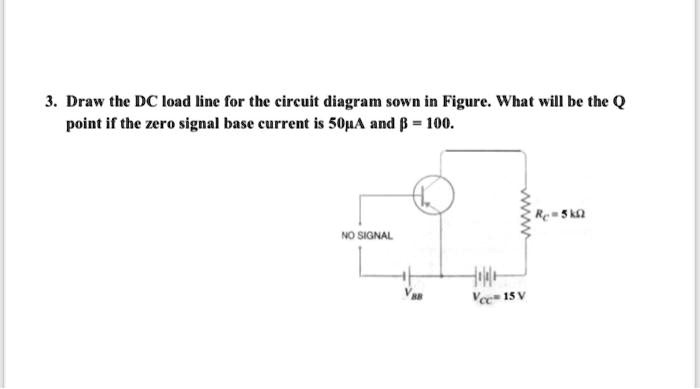 SOLVED: Draw the DC load line for the circuit diagram shown in Figure ...