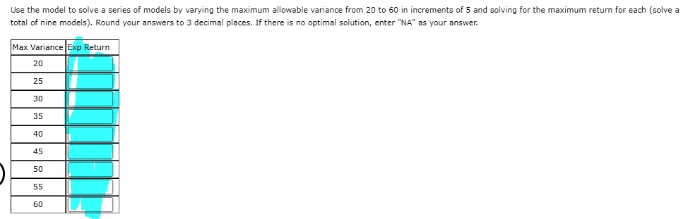 uze the model to solve eries of models by varying the maximum allowable ...