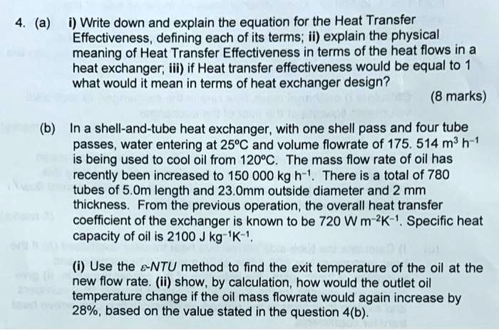 SOLVED: 4.(a) i Write down and explain the equation for the Heat ...