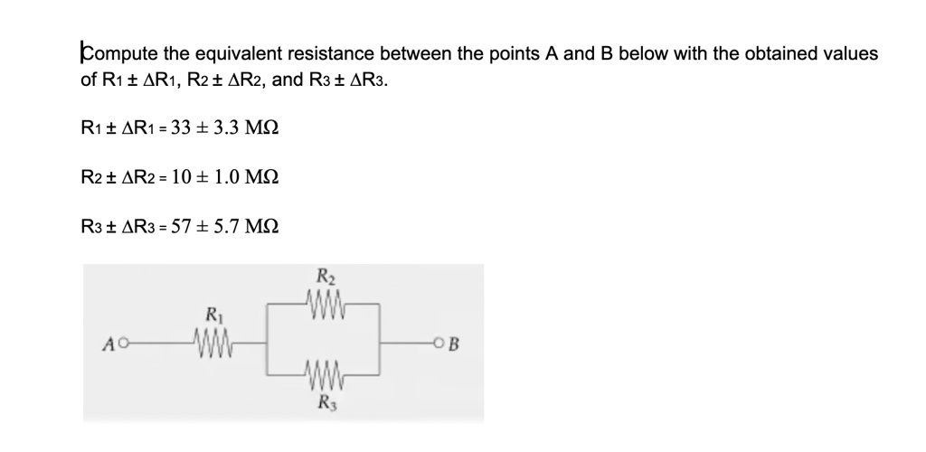 SOLVED: Compute the equivalent resistance between the points A and B below with the obtained ...