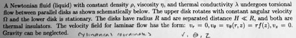A Newtonian fluid (liquid) with constant density ρ, viscosity η, and ...