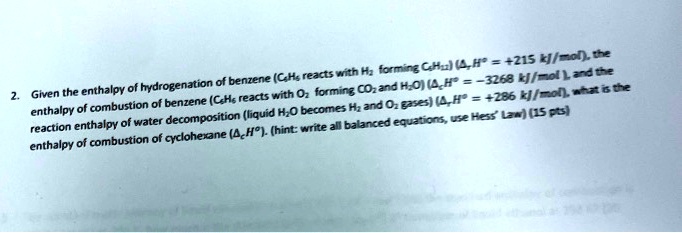 SOLVED: ctu# =+215 Mlret reacts wtth H: trmere 3263 Jitdlat of hydrogenation of benzene (CHE ...