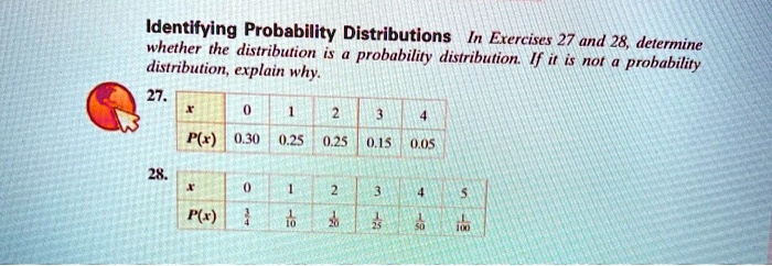 SOLVED: Identifying Probability Distributions: Exercises 27 and 28 ...
