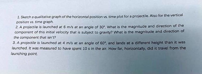 1. Sketch a qualitative graph of the horizontal position vs. time plot ...