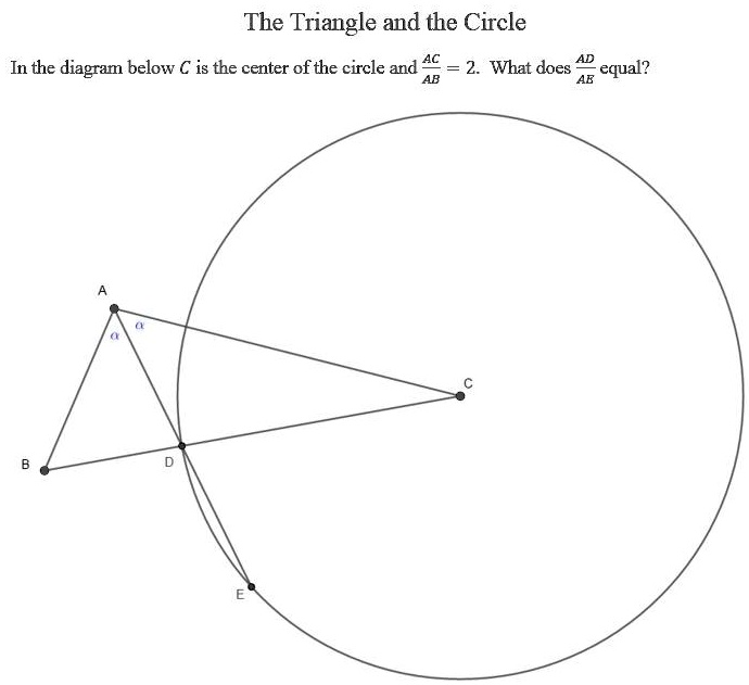 SOLVED: The Triangle and the Circle In the diagram below C is the ...