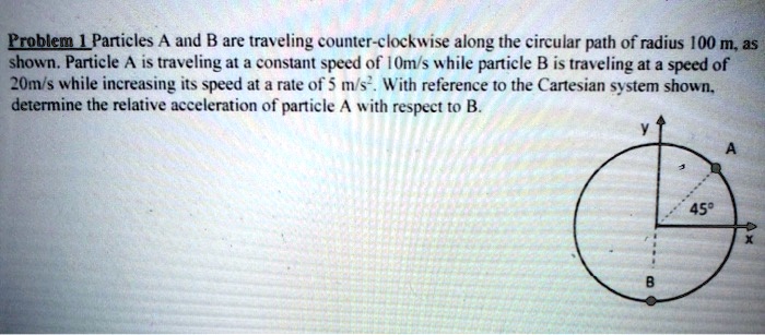SOLVED: Problem: Particles A and B are traveling counter-clockwise along the circular path of ...