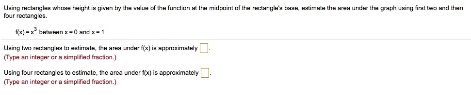 SOLVED:Using rectangles whose height is given by the value of the ...