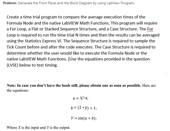 Solved Using Labview Program To Solve The Following Step By Step To 1791