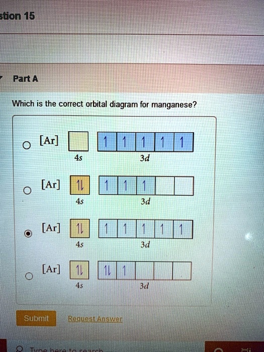 SOLVED: Part A Which is the correct orbital diagram for manganese? [Ar ...