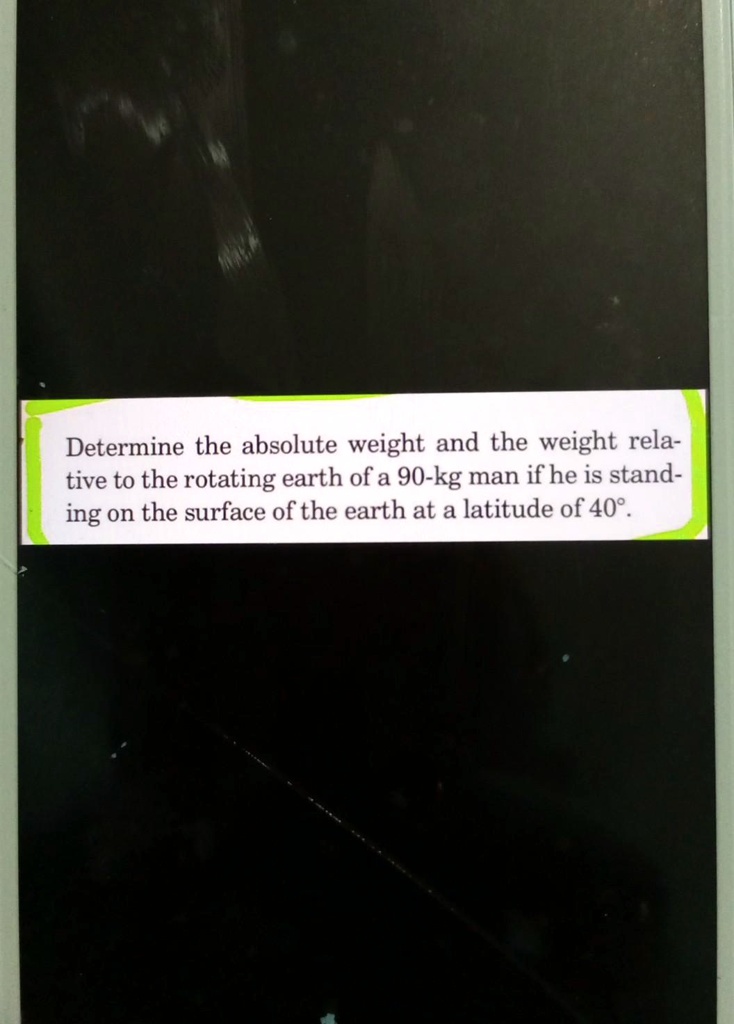 Determine the absolute weight and the weight relative to the rotating ...