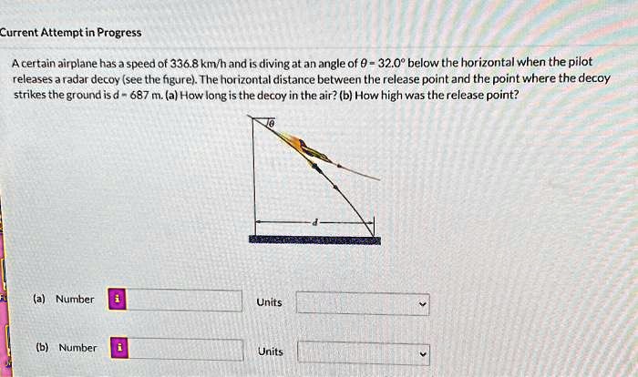 SOLVED: Texts: Current Attempt in Progress A certain airplane has a speed of 336.8 km/h and is ...
