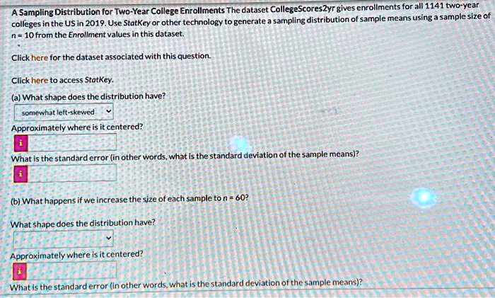 A Sampling Distribution for Two-Year College Enrollments The dataset ...