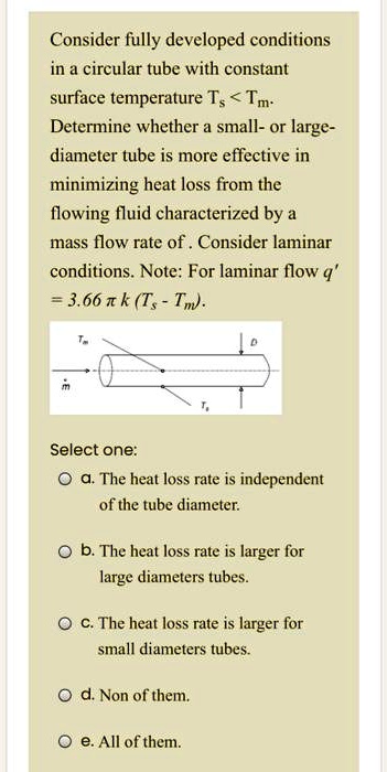 SOLVED: Consider fully developed conditions in a circular tube with constant surface temperature ...