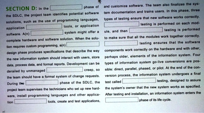 SOLVED: Computer Concepts Interactive Summary Section D: Fill in the blanks In the development ...