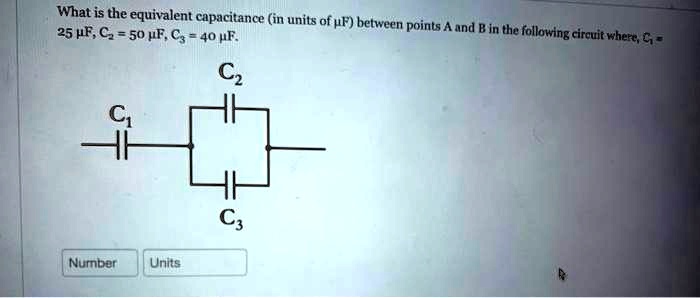 what is the equivalent capacitance in units of f between points a and b ...