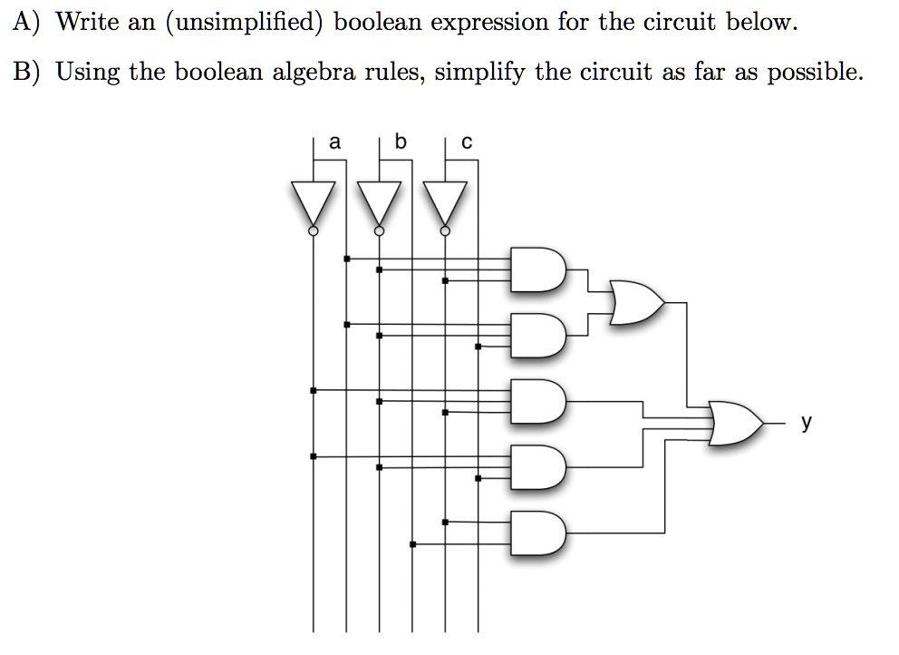 Solved Boolean Algebra A Write An Unsimplified Boolean Expression