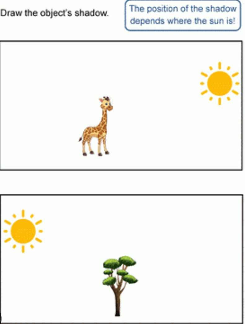 SOLVED: Draw the object's shadow. The position of the shadow depends ...