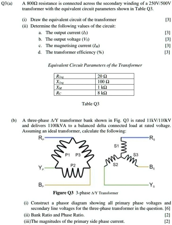 VIDEO solution: Q3(a) An 800Î© resistance is connected across the secondary winding of a 250V ...