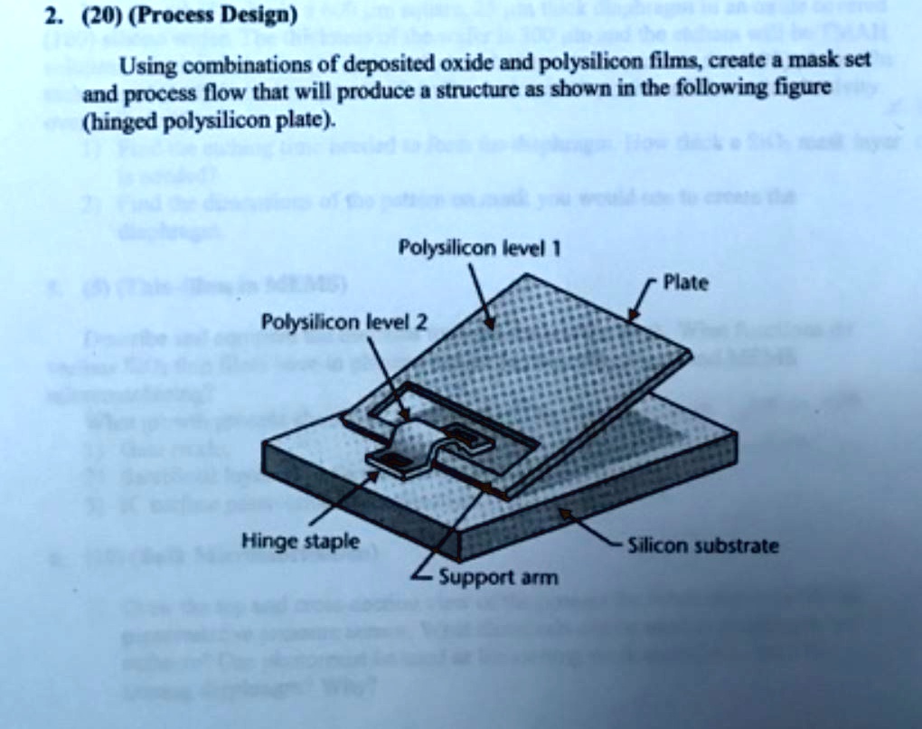 2. (20) (Process Design) Using combinations of deposited oxide and ...