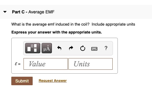 SOLVED: Part € - Average EMF What is the average emf induced in the ...