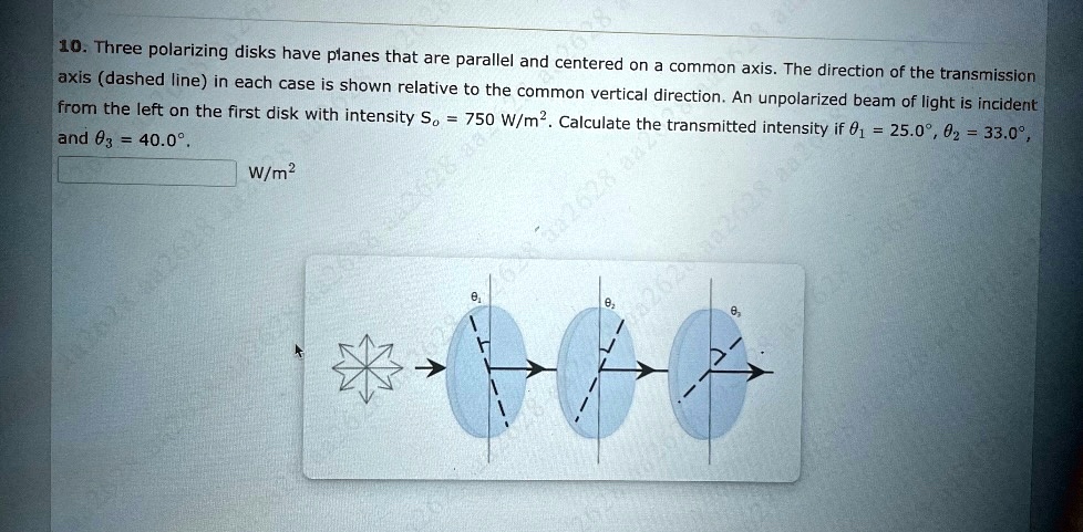 three polarizing disks have planes that are parallel and centered on a common axis the direction ...