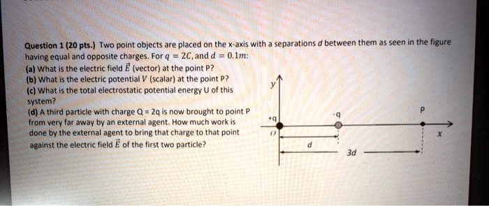 SOLVED: Question (20 pts): Two point objects are placed on the x-axis with separations between ...