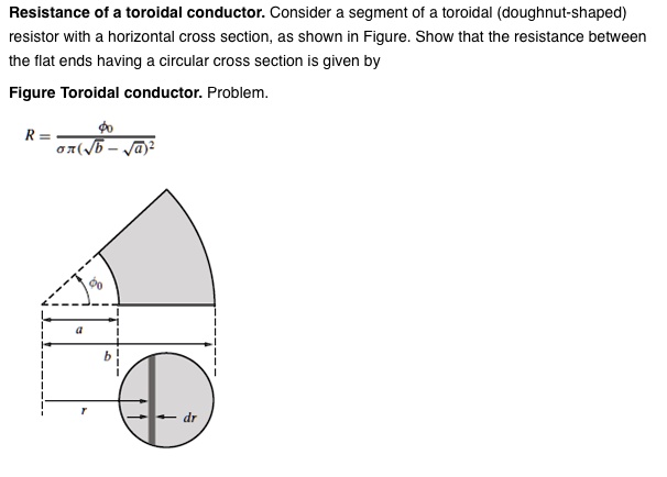 Resistance of a toroidal conductor. Consider a segment of a toroidal ...