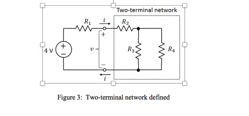 Two-terminal network R1 i R2 + 4 V v - i R3 R4 Figure 3: Two-terminal ...