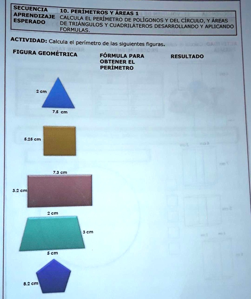 calcula el perimetro de las siguientes figuras 3 secuencia 10 ...