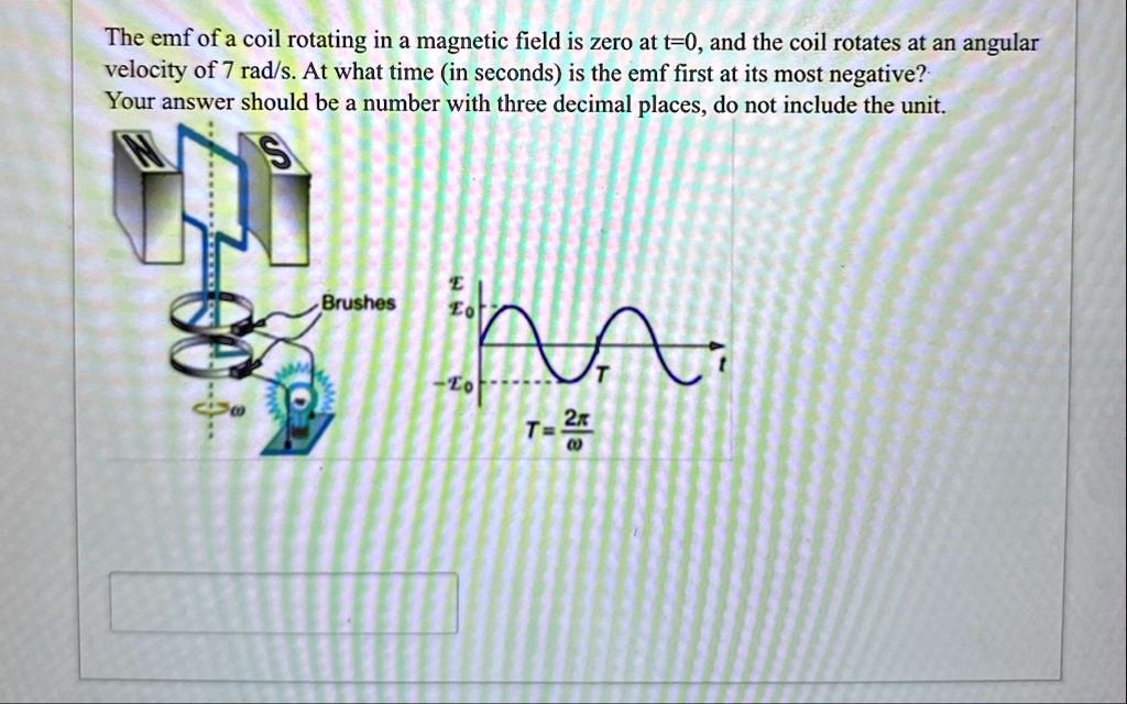 the emf of a coil rotating in a magnetic field is zero at t0 and the ...