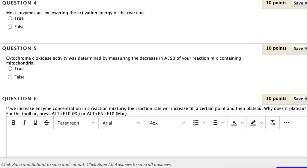 SOLVED: Most enzymes act by lowering the activation energy of the ...