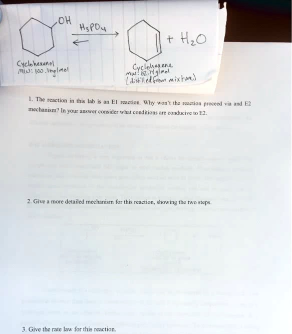 OH H3PO4 Cyclohexanol MW: 100.10g/mol + H?O Cyclohexene MW: 82.14 g/mol ...