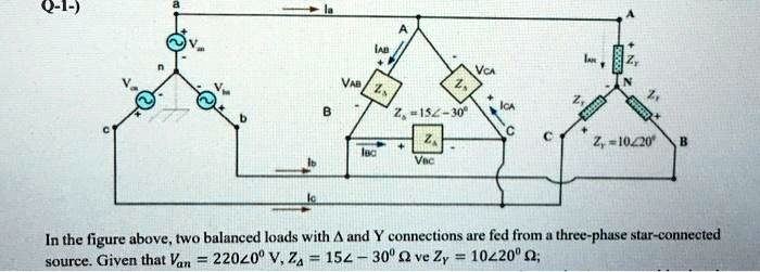texts a find the line currents ia ib ic using the y connected transformation at the delta ...